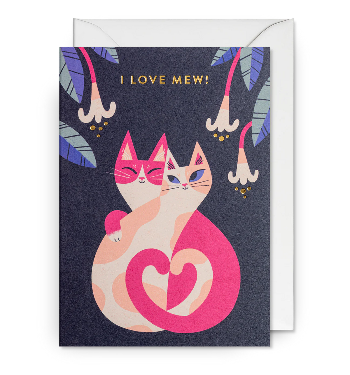 I Love Mew Cuddling Cats Greeting Card by Essi Kimpimaki - Lagom Desig ...